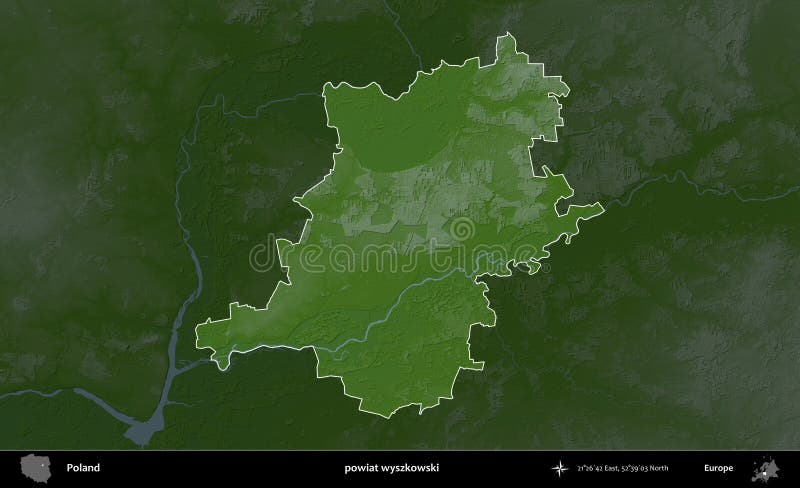 Powiat Wyszkowski Highlighted, Poland. Physical Stock Illustration ...