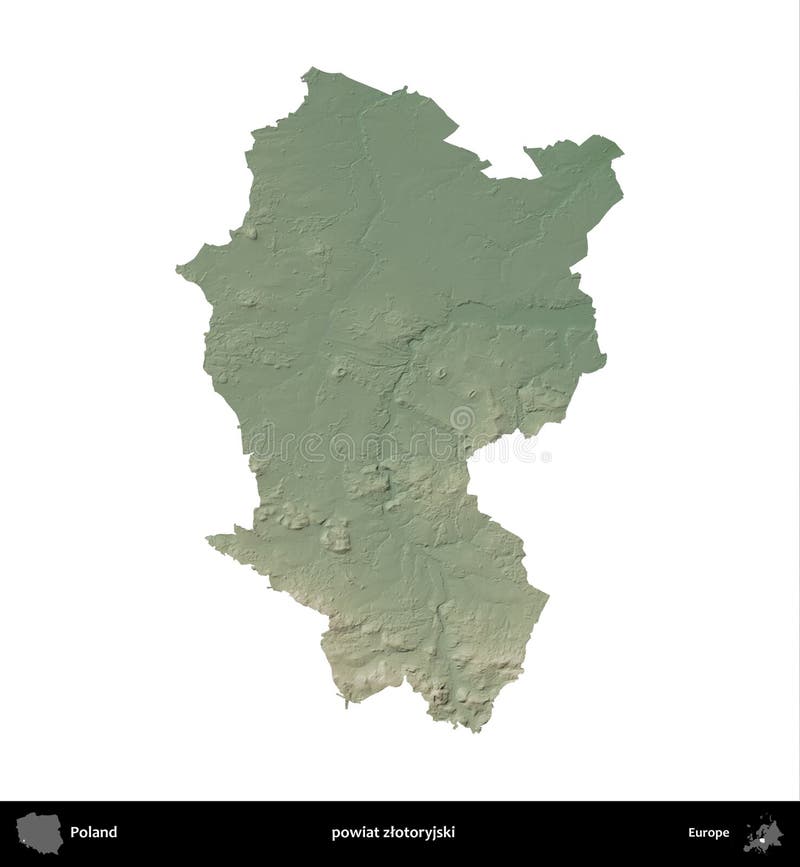 Powiat Zlotoryjski, Poland, Isolated on White. Physical Stock ...