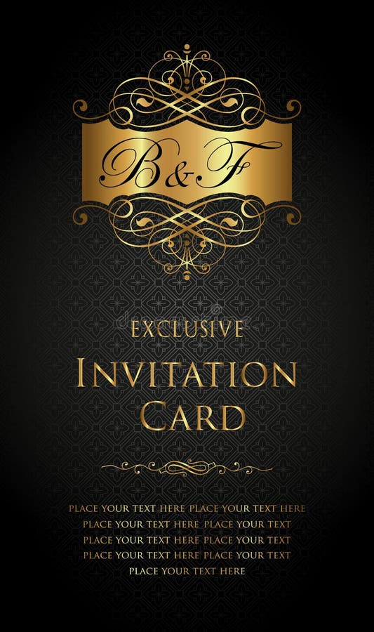 Exclusive Invitation Card Template Design in Vintage Style Stock Vector ...