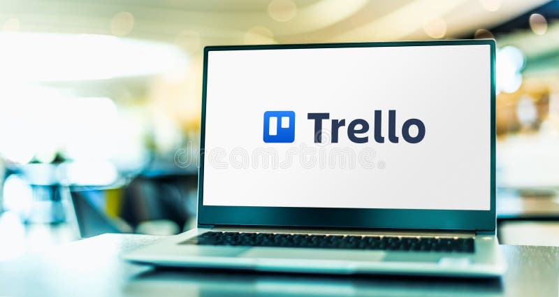 Laptop Computer Displaying Logo of Trello Editorial Photography - Image ...
