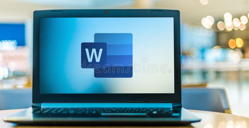 Laptop Computer Displaying Logo of Microsoft Word Editorial Stock Image ... Laptop Computer Displaying Logo of Microsoft Word Editorial Stock Image ...