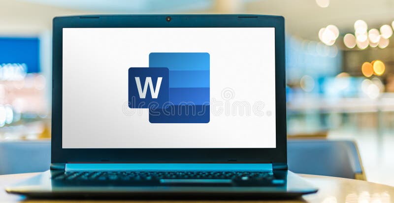 Laptop Computer Displaying Logo of Microsoft Word Editorial Photography ...