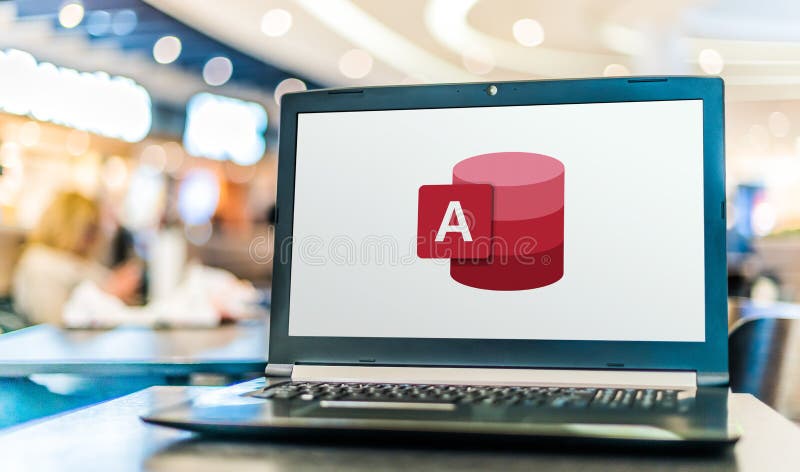 Laptop Computer Displaying Logo of Microsoft Access Editorial Image ...