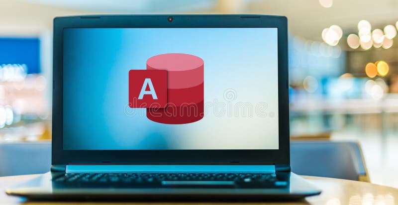 Laptop Computer Displaying Logo of Microsoft Access Editorial Stock ...