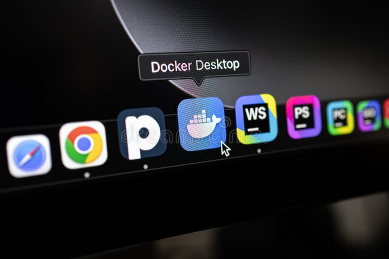 Poznan, Poland – April 14, 2025: Mouse Pointer Highlights Docker ...