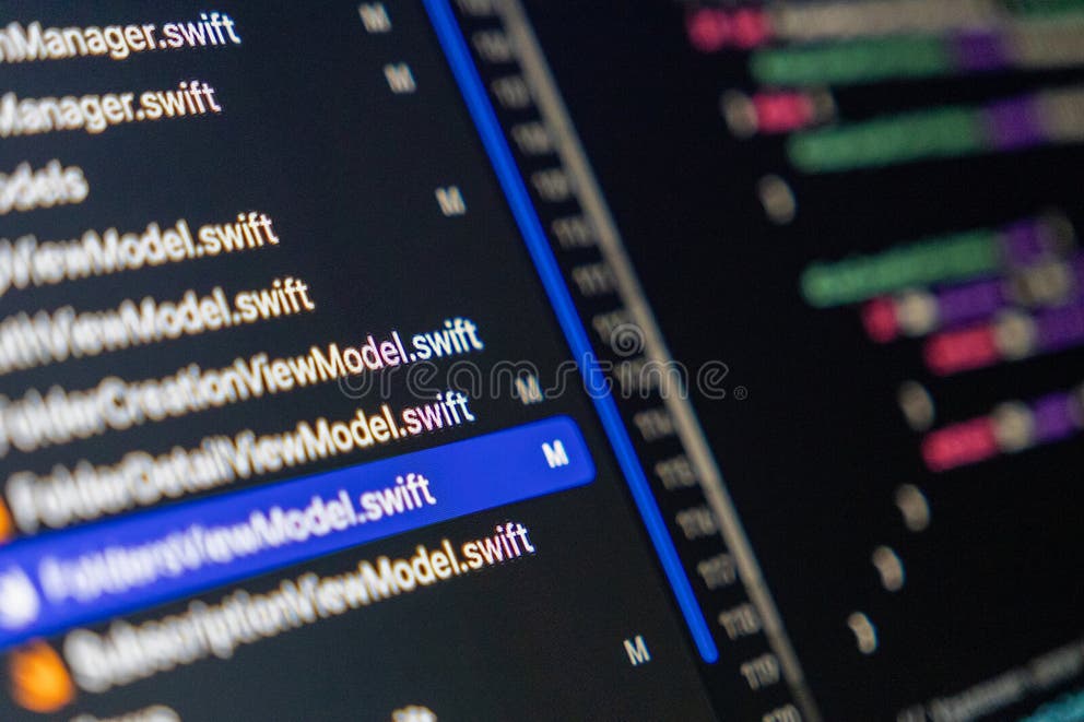 Poznan, Poland - April 14, 2025: Swift Source Code Files in Project Navigator with Highlighted ...