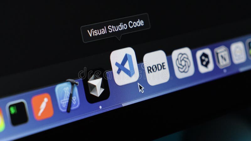 Poznan, Poland - April 30, 2025: Visual Studio Code Application Icon Highlighted by a Mouse ...