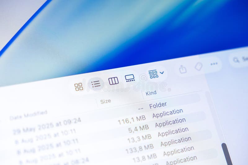 Poznan, Poland - August 15, 2025: MacOS 26 Operating System Interface Displaying a Digital File ...