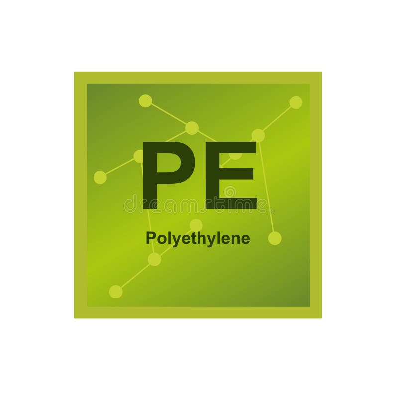 Vector Symbol of Polyethylene PE Polymer on the Background from ...
