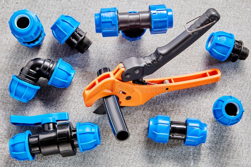 Compression Fittings for Water Wastewater or Irrigation Lie on Table ...