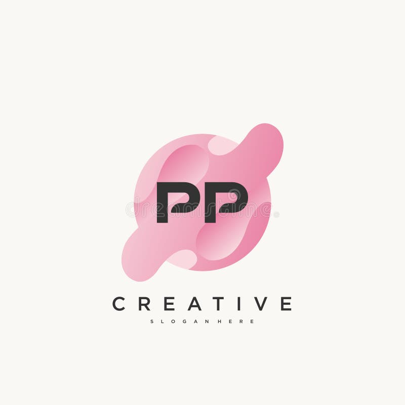 PP Initial Letter Colorful Logo Icon Design Template Elements Vector ...
