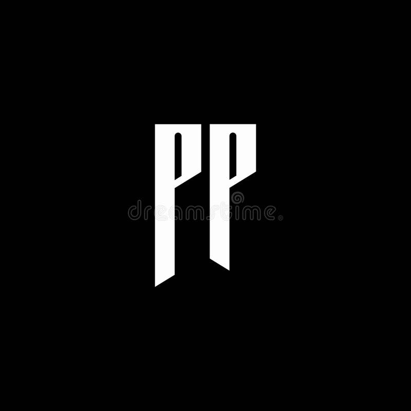 PP Logo Monogram with Emblem Style Isolated on Black Background Stock ...