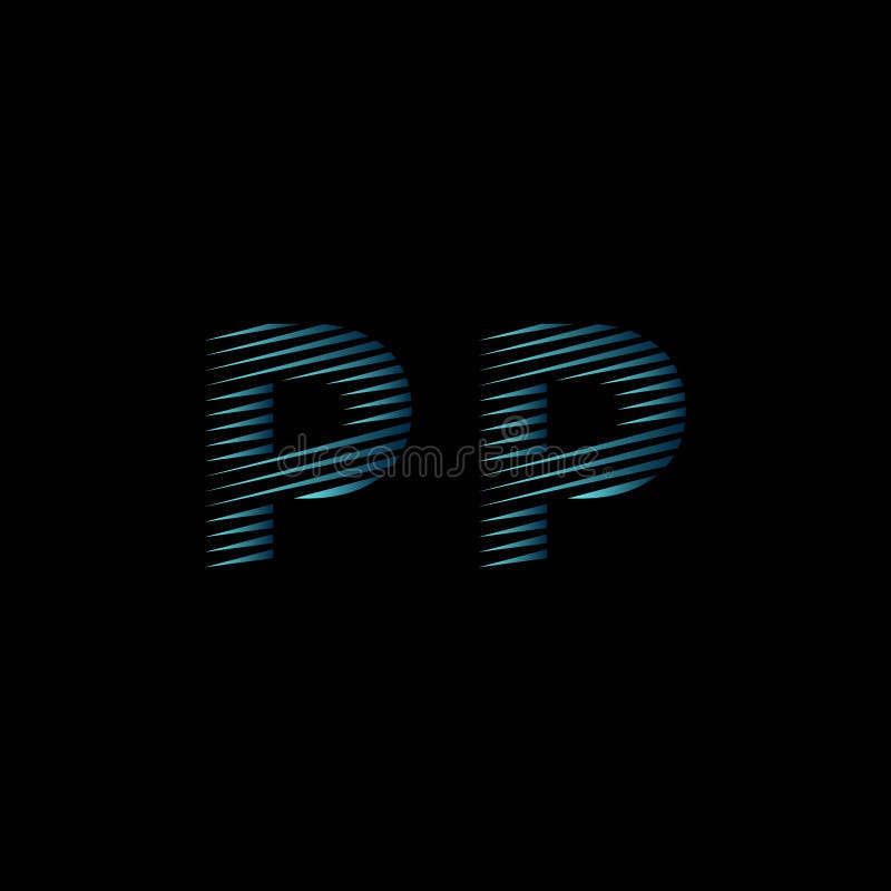 PP Monogram Lines Style Blue Light Vector Stock Vector - Illustration ...