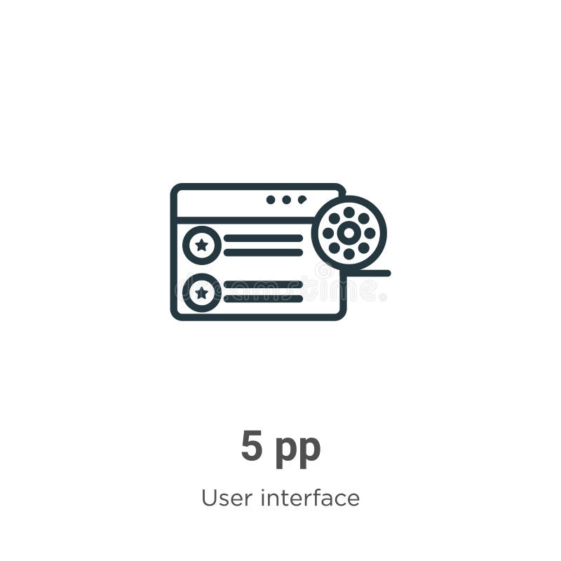 5 Pp Outline Vector Icon. Thin Line Black 5 Pp Icon, Flat Vector Simple ...