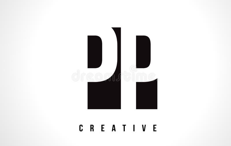 PP P White Letter Logo Design with Black Square. Stock Vector ...