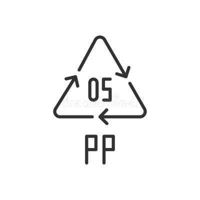 PP 05 Recycling Code Symbol. Plastic Recycling Vector Polypropylene ...