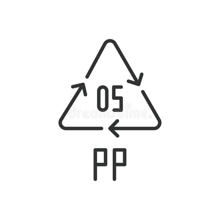 PP 05 Recycling Code Symbol. Plastic Recycling Vector Polypropylene ...