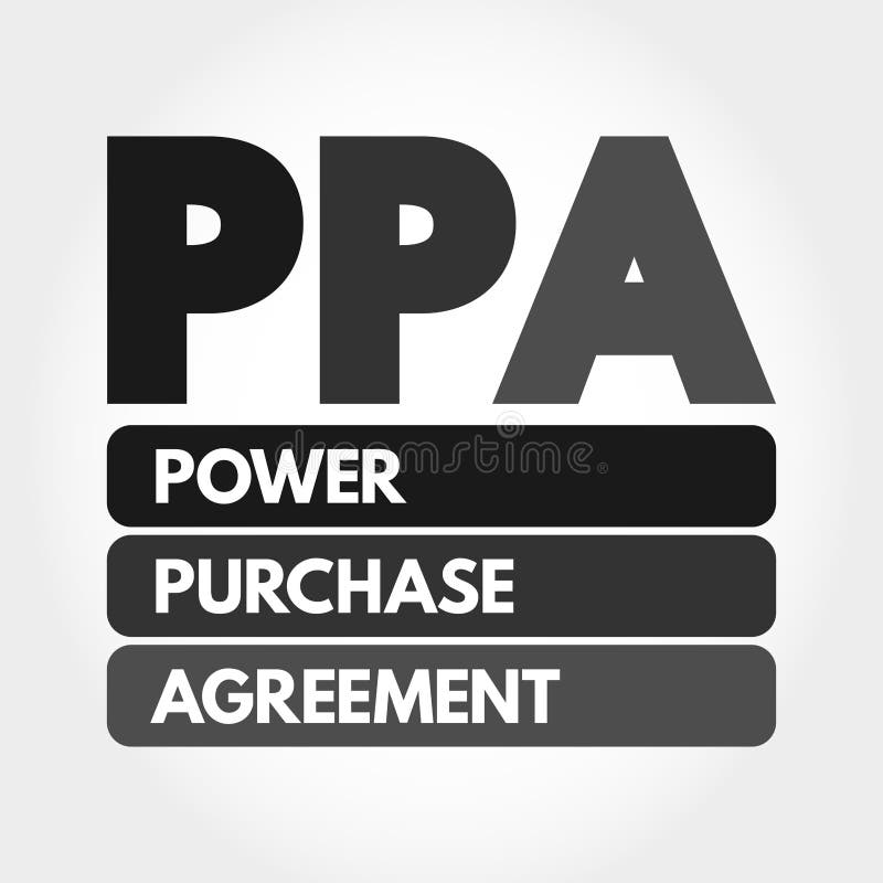 PPA - Power Purchase Agreement Acronym, Concept Background Stock ...