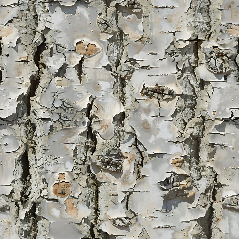 Ppaer Birch Bark Peeling from a Tree, Seamless Repeating Pattern Stock ...