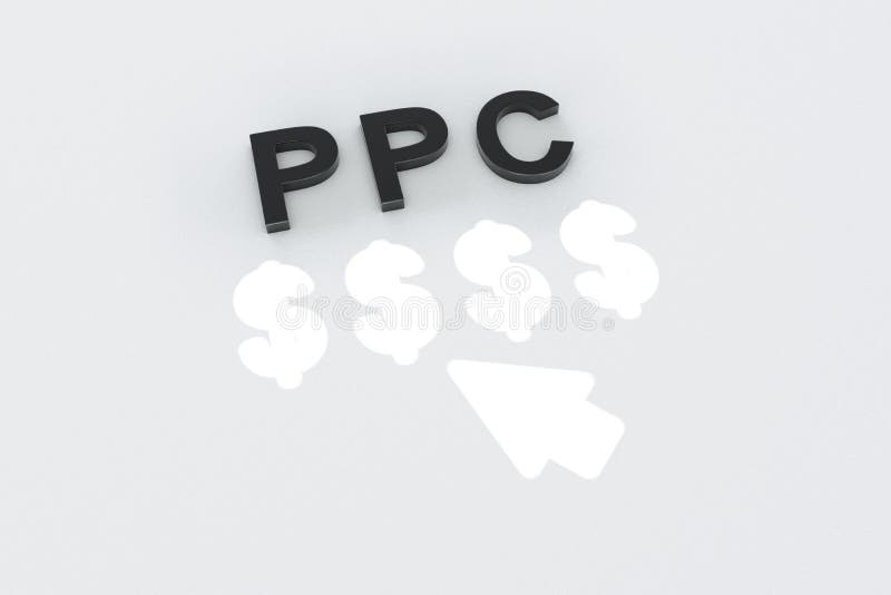 PPC Concept Text Sunlight 3D Stock Illustration - Illustration of ...