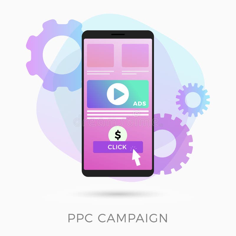 PPC - Pay Per Click Advertising, Conversion and Marketing Flat Vector ...