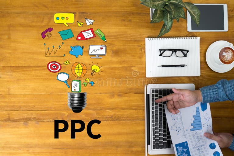 PPC - Pay Per Click Concept Stock Photo - Image of adwords, keywords ...