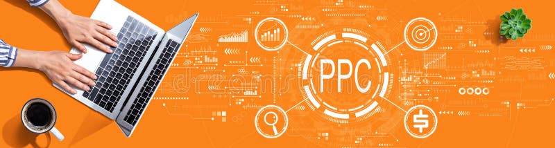 PPC - Pay Per Click Concept with Person Using a Laptop Editorial Stock ...