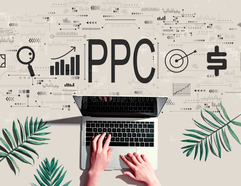 PPC - Pay Per Click Concept with Person Using a Laptop Stock Photo ...