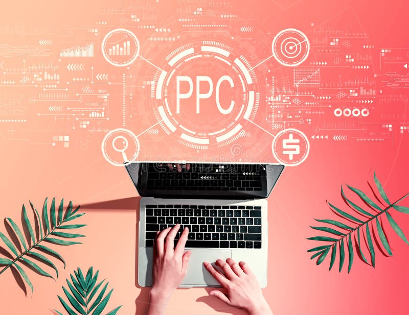 PPC - Pay Per Click Concept with Person Using a Laptop Stock Image ...