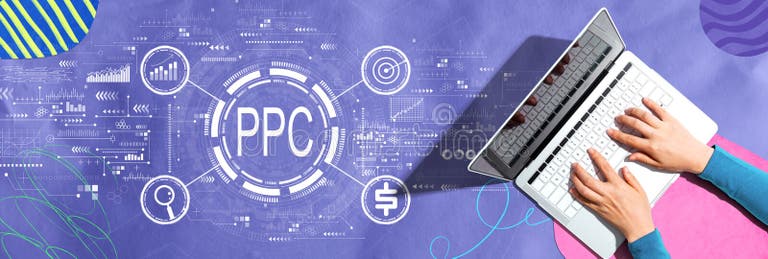 PPC - Pay Per Click Concept with Person Using a Laptop Stock Photo ...