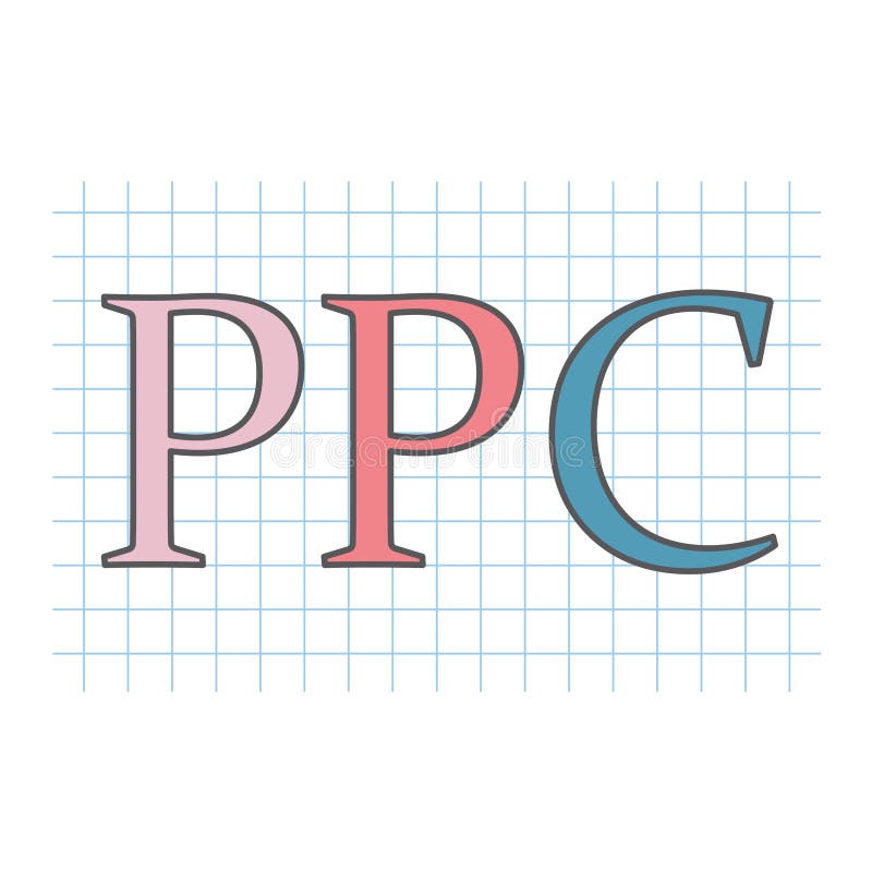 PPC Pay Per Click Written on Checkered Paper Sheet Stock Vector ...