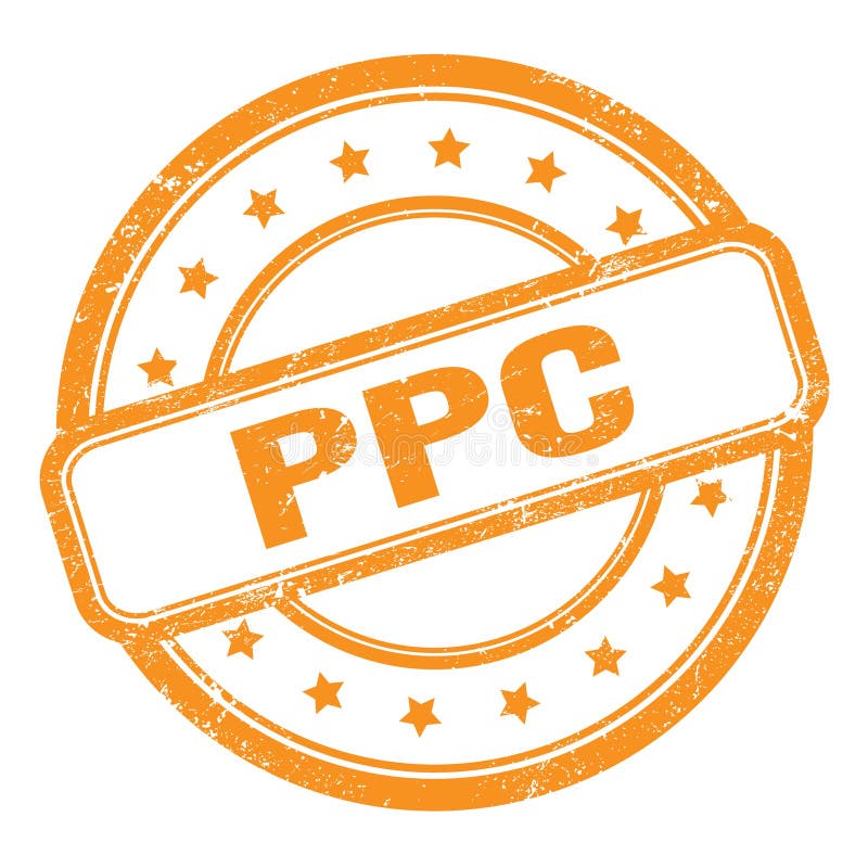 PPC Text on Orange Grungy Vintage Round Stamp Stock Illustration ...