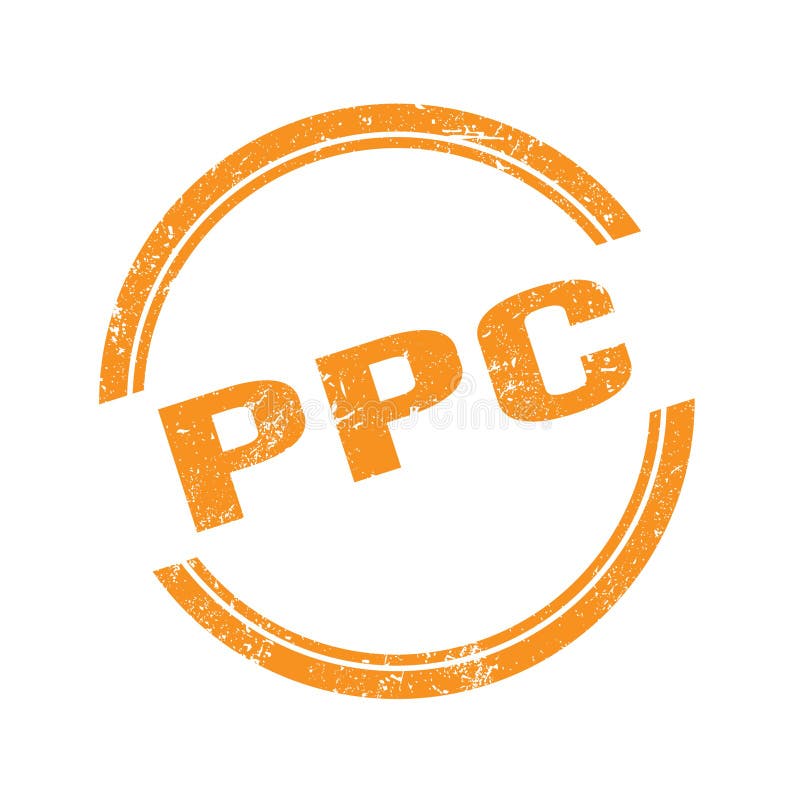 PPC Text Written on Orange Grungy Round Stamp Stock Illustration ...