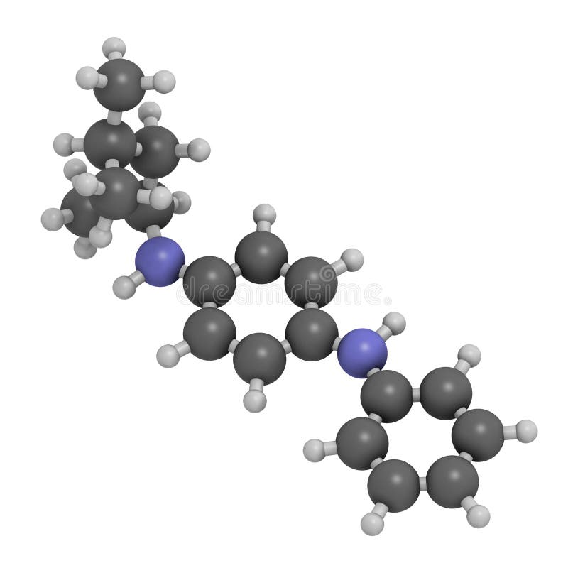 6PPD Rubber Additive Molecule. Toxic To Salmon. 3D Rendering Stock ...