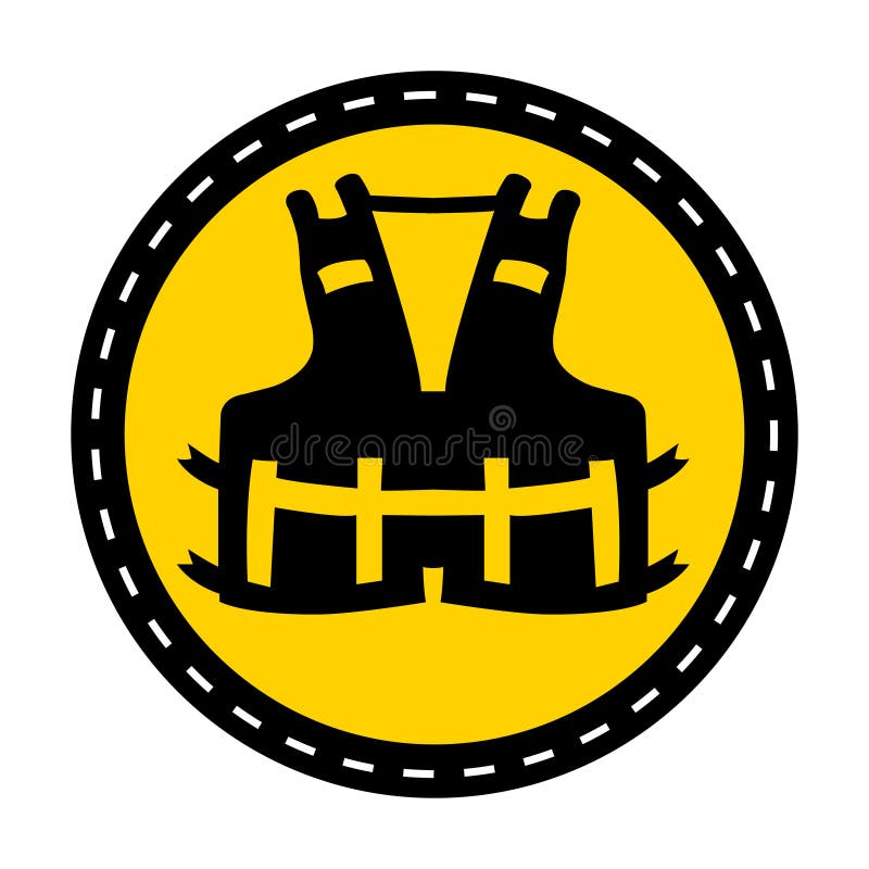 PPE Icon.Wearing a Life Jacket for Safety Symbol Sign Isolate on White ...