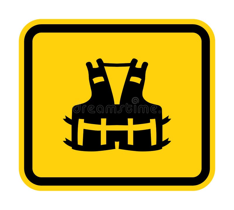 PPE Icon.Wearing a Life Jacket for Safety Symbol Sign Isolate on White ...