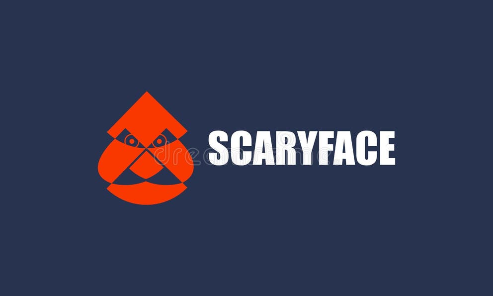 Scary Face Logo Design, Scary Logo Icon Stock Vector - Illustration of ...