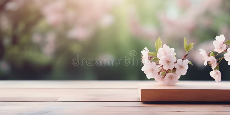PPT or Design Background, Spring Floral Elegance in Blurred Style Stock ...