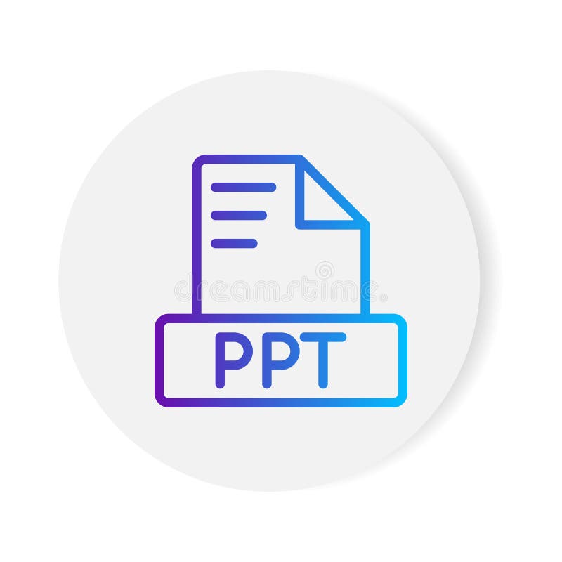 Ppt Document Format File Icon. with Gradient Outlines. Vector ...