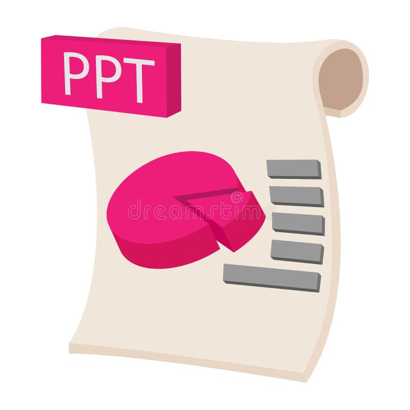 PPT Extension Text File Icon, Cartoon Style Stock Vector - Illustration ...