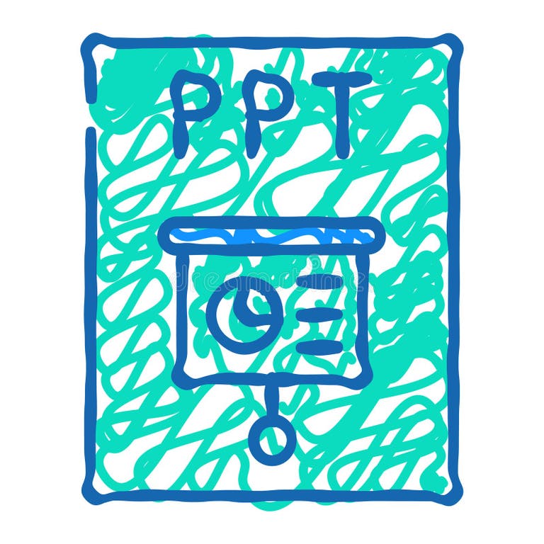 Ppt File Format Document Icon Doodle Illustration Stock Vector ...