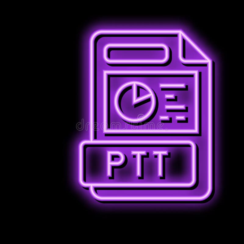 Ppt File Format Document Neon Glow Icon Illustration Stock Vector ...