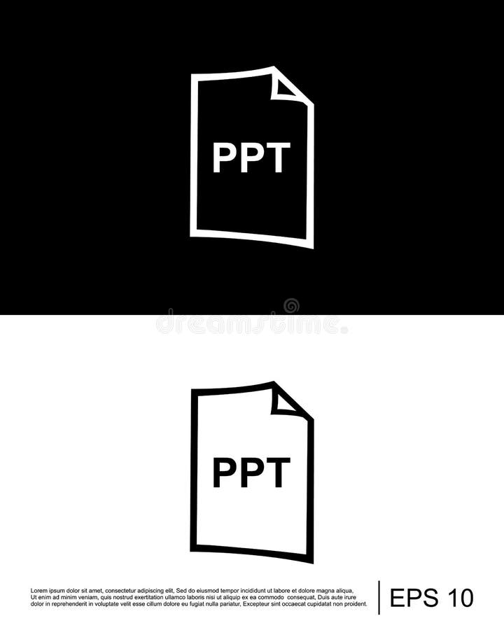 Ppt File Format Icon Template Stock Vector - Illustration of extension ...