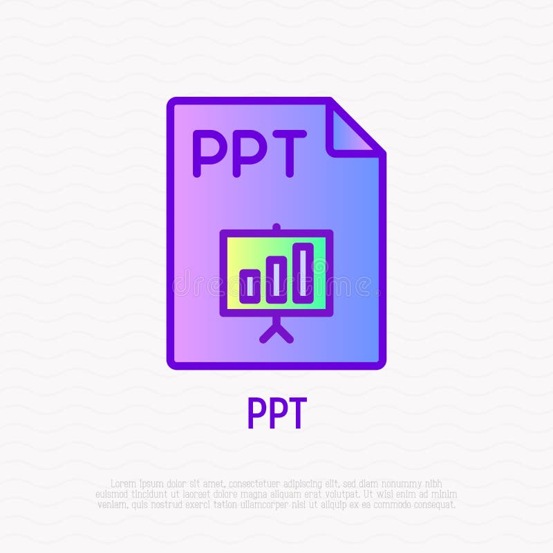 PPT File Format Thin Line Icon. Modern Vector Illustration Stock Vector ...
