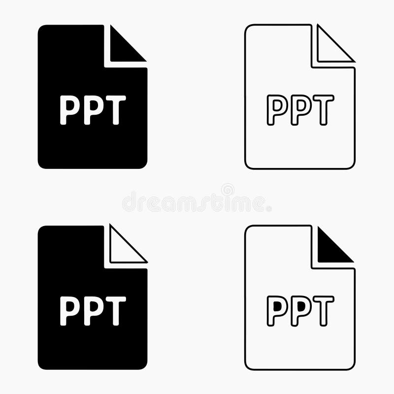 PPT File Icon Solid Icons File Collection Stock Vector - Illustration ...
