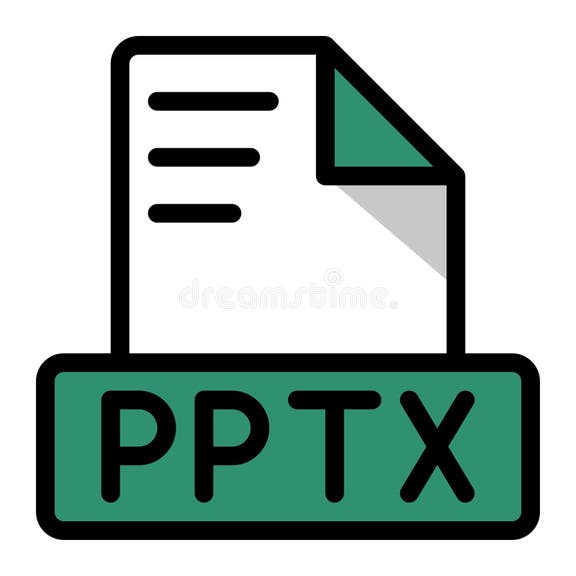Pptx File Icon Colorful Style Design. Document Format Text File Icons ...