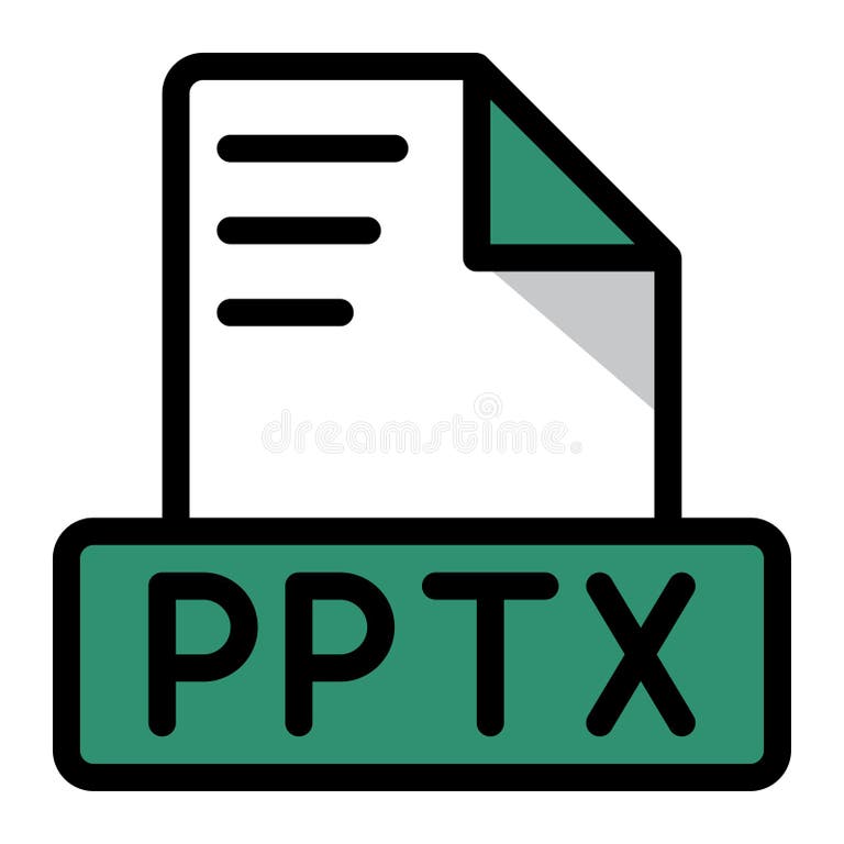 Pptx File Icon Colorful Style Design. Document Format Text File Icons ...