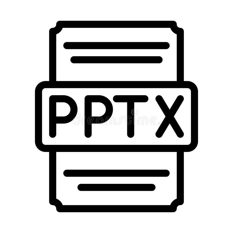 Pptx Icons File Type. Spreadsheet Files Document Icon with Outline ...