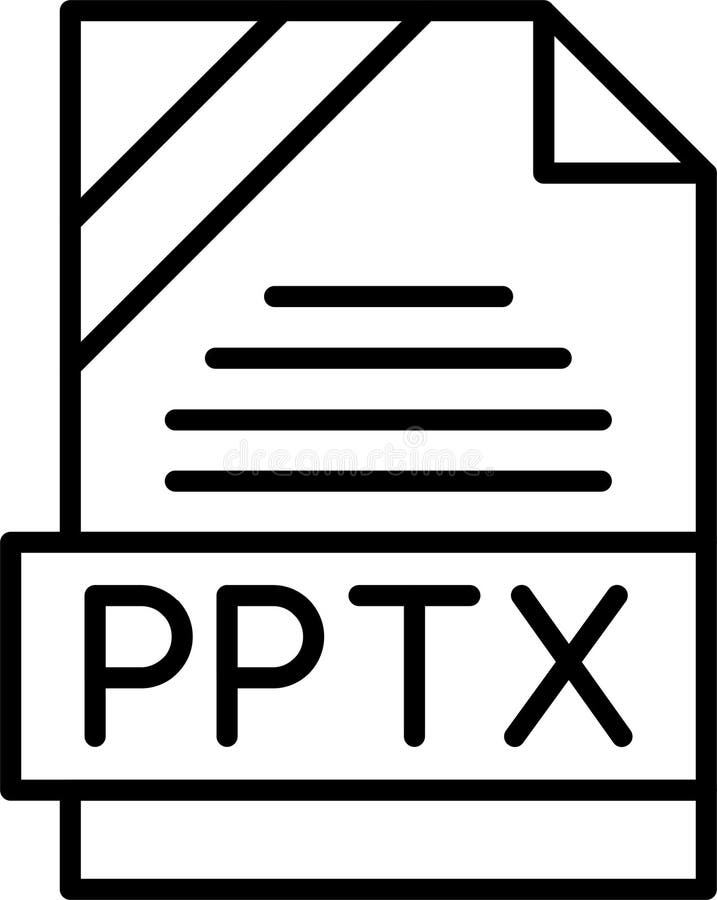 PPTX Outline Vector Icon stock vector. Illustration of extension ...