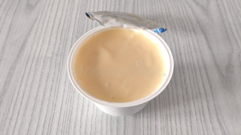 Ppudding with Rice in a Jar with. Pudding or Yogurt in Plastic ...